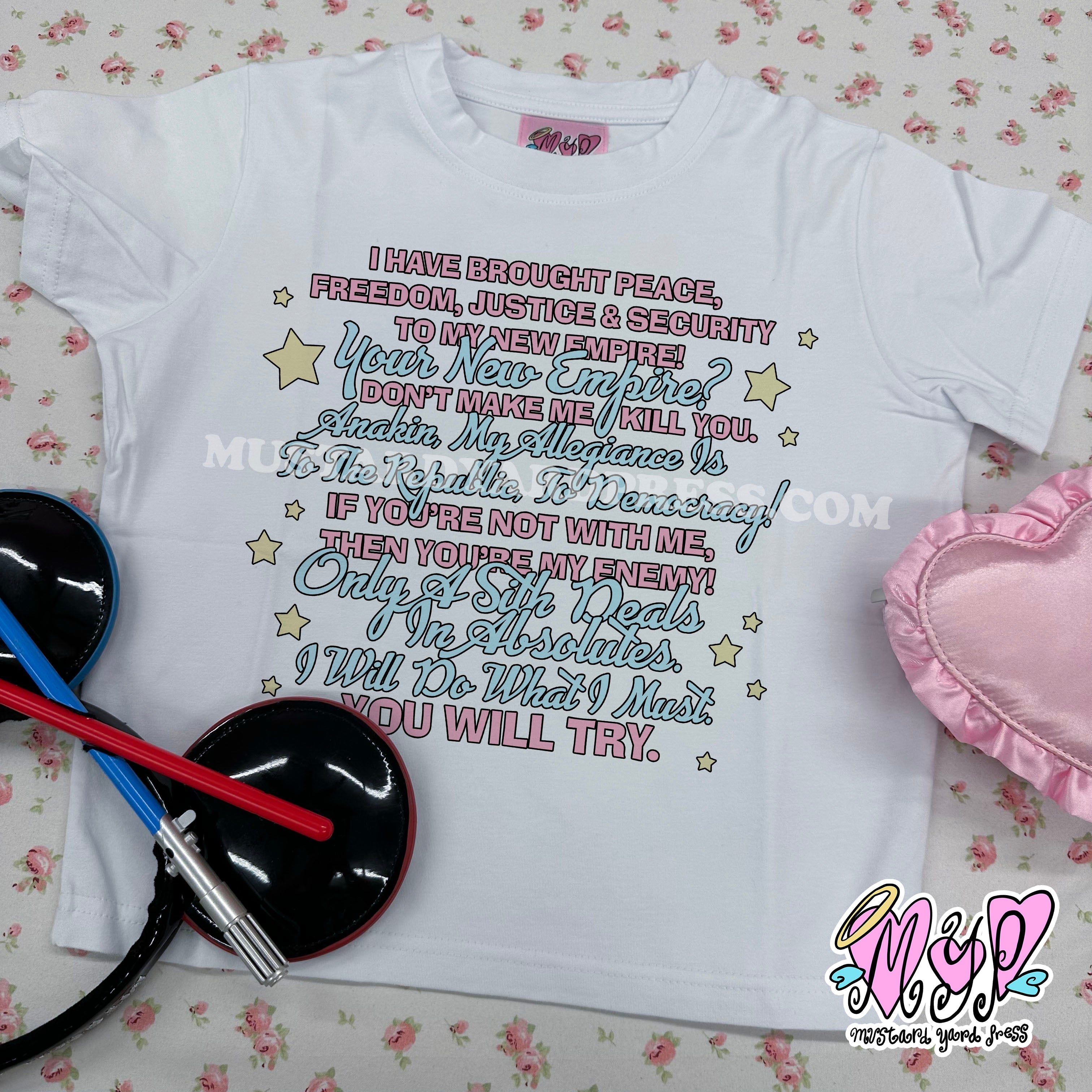 duel script baby tee – mustardyardpress